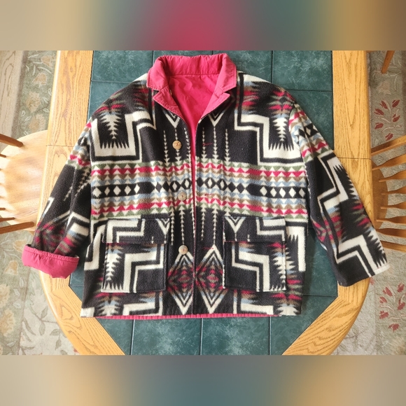Jackets & Coats | Aztec Reversible Fleece Small To Xl | Poshmark